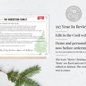 Christmas Letter Template / Editable Year in Review Family | Etsy