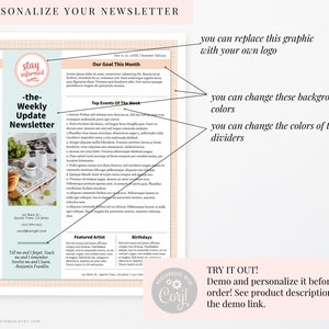 Beautiful, Fun Newsletter Template for Church, Organization, Family or ...