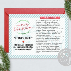 Year in Review Template/ Photo Christmas Card/ Editable - Etsy