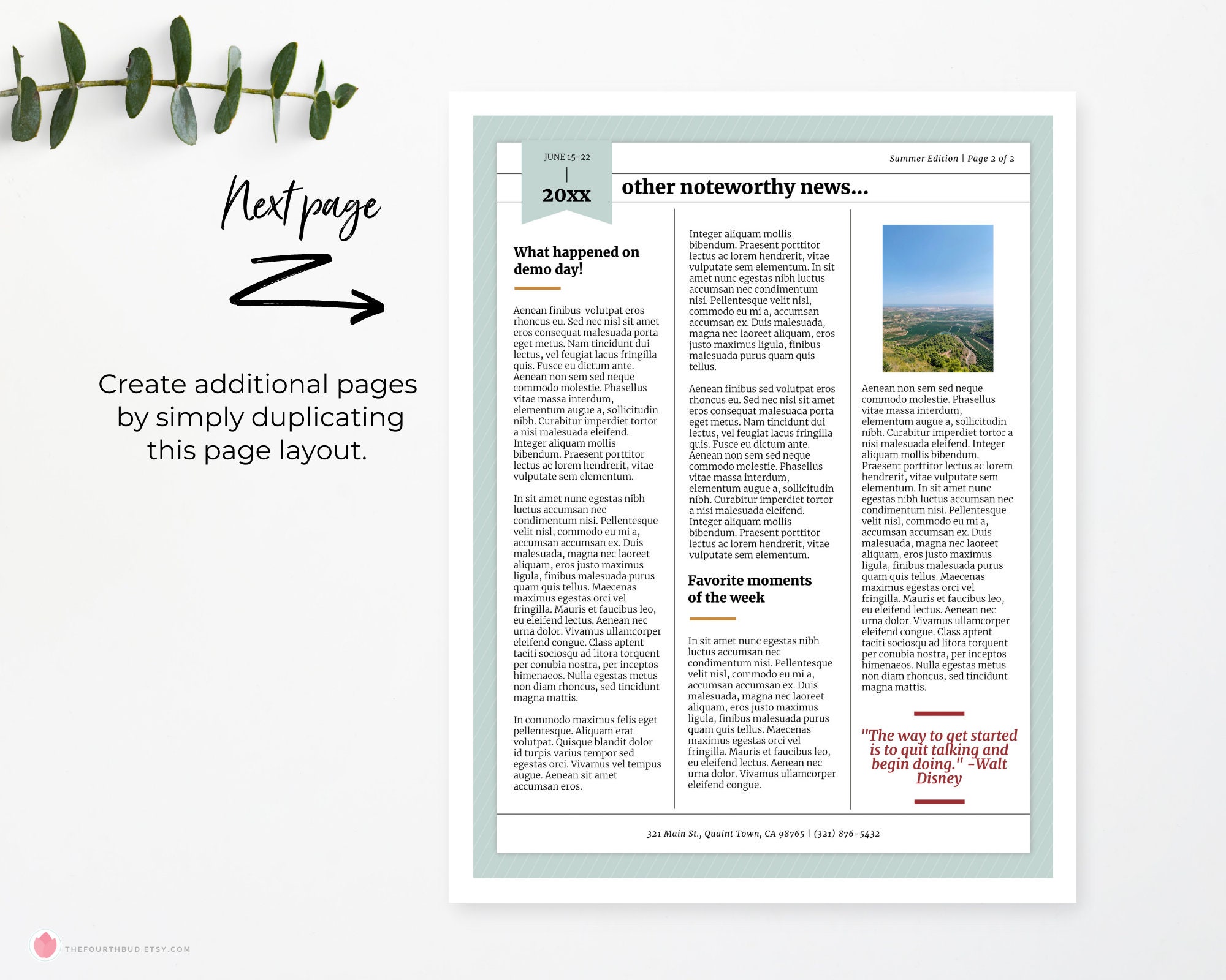 Newsmagazine Newsletter Template Two Pages / Editable Family - Etsy