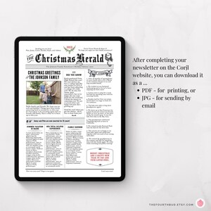 A4 Family Christmas Newsletter Template, Old Newspaper Style, One Page ...