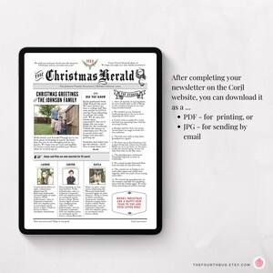 A4 Family Christmas Newsletter Template With an Old Newspaper Style ...