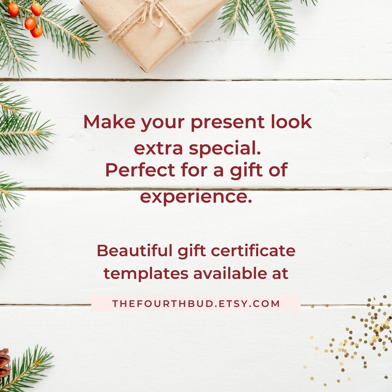 Editable Christmas Gift Certificate Template: Holiday Voucher Coupon ...