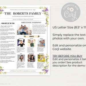Floral Newsletter Template Bundle 12 Layouts / Editable Wedding Times ...