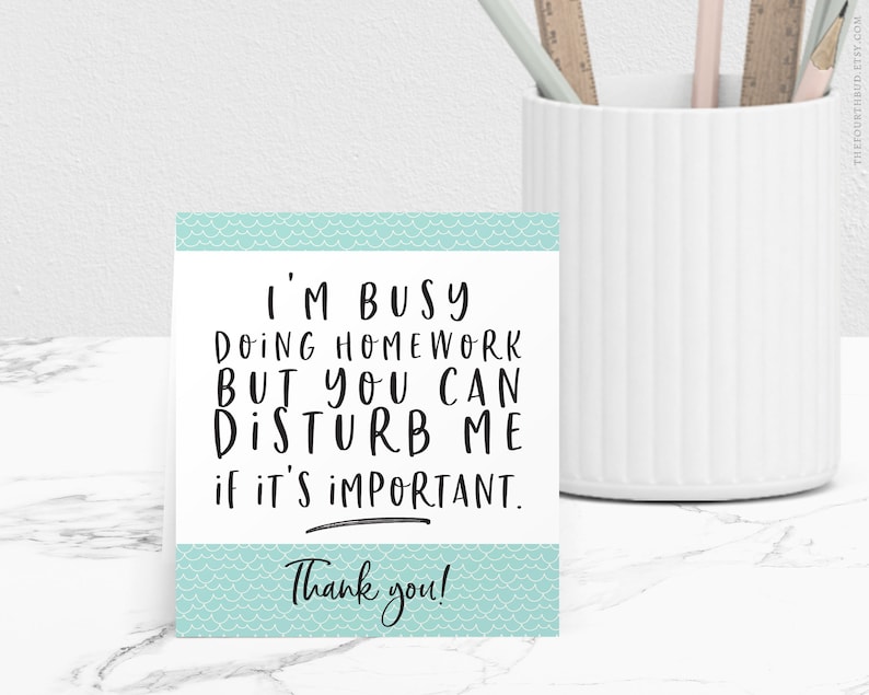 Do Not Disturb Desk Sign for Students / Printable Table Tents / Set of ...