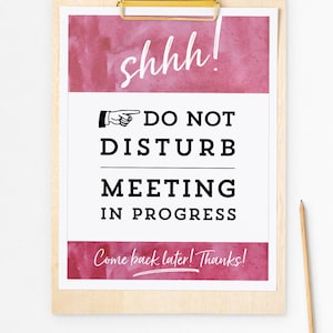 Do Not Disturb Door Sign Printable / Digital Download Work at Home Sign ...