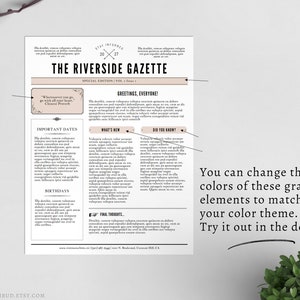 Editable Newsletter Template With Two Pages: Traditional Gazette ...
