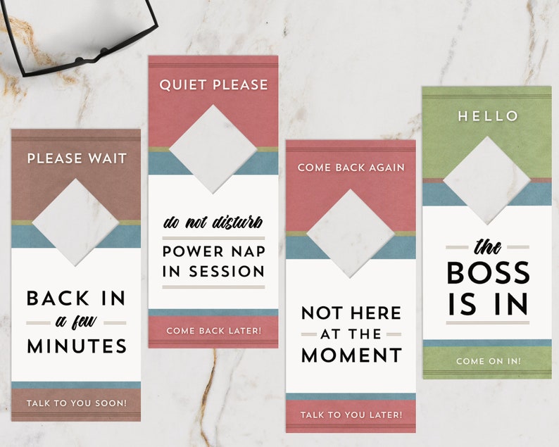 Zoom Sign Door Hangers Set of 10 / Printable Work at Home Door Hanger ...