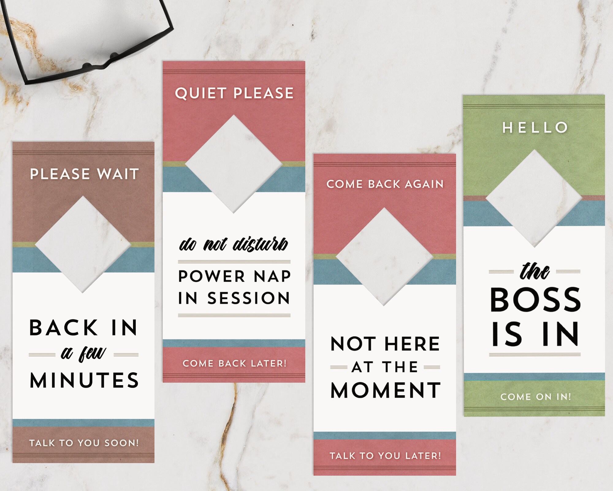 Zoom Sign Door Hangers Set of 10 / Printable Work at Home Door Hanger ...