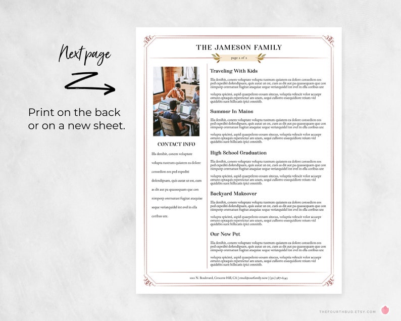 Fall Winter Newsletter Template Two Pages With Photos / Editable Office ...