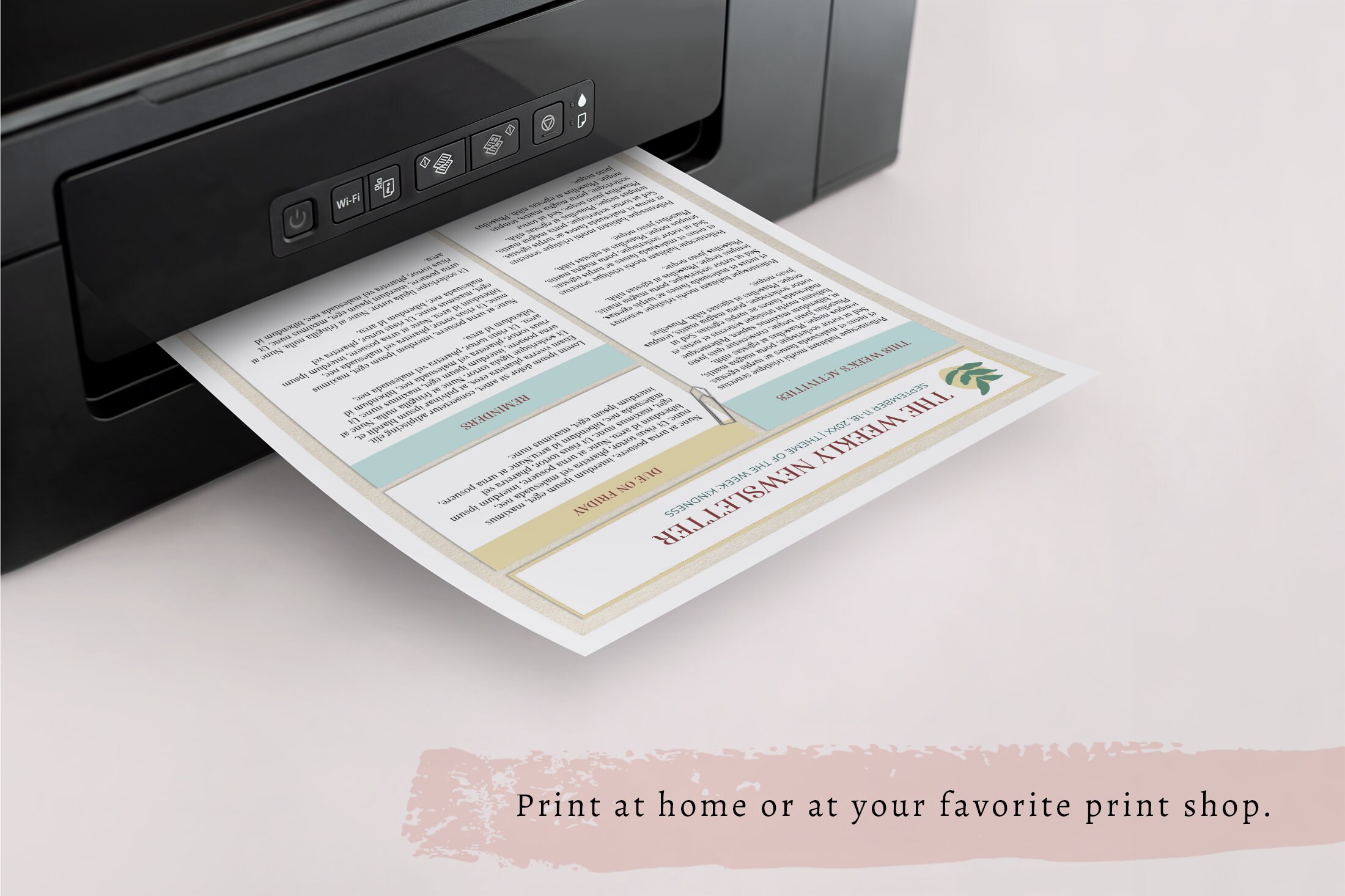 Editable Newsletter Template, Two Page Layout for School Updates (US ...
