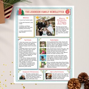 Editable Christmas Newsletter Template: Snowy Winter Family Year End ...