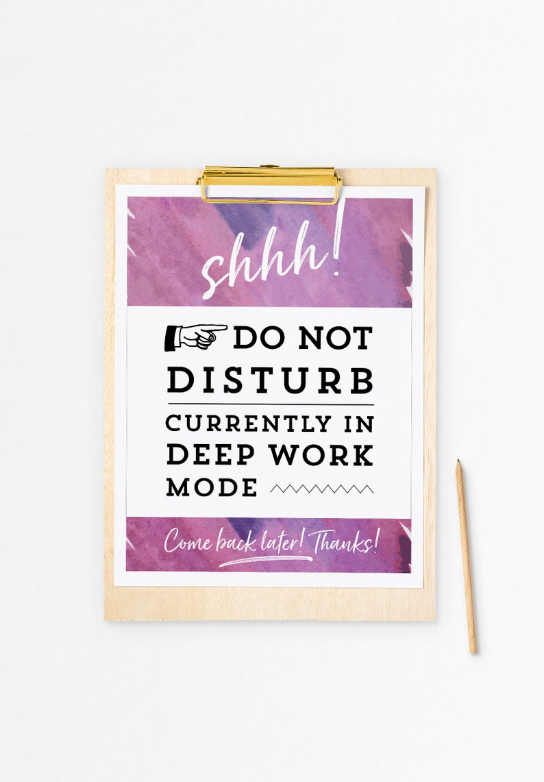 Do Not Disturb Door Sign Printable Digital Download Work At Etsy 