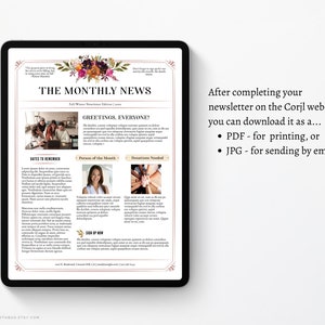 Newsletter Template With Fall Winter Theme US Letter: for Office ...