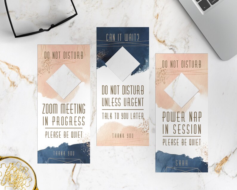 Work at Home Door Hangers for the Girl Boss / Set of 9 Printable Zoom ...