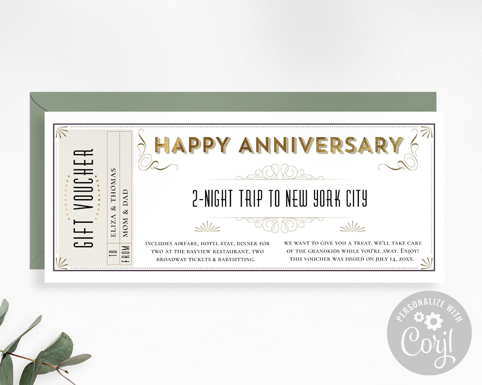 Elegant Anniversary Gift Certificate Template Editable Etsy Elegant Anniversary Gift Certificate Template Editable Etsy