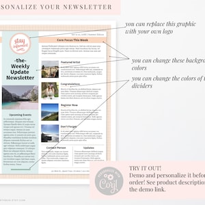 Beautiful, Fun Newsletter Template for Church, Organization, Family or ...