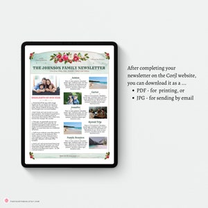 Two Page Christmas Newsletter Template in US Letter - an Elegant Family ...