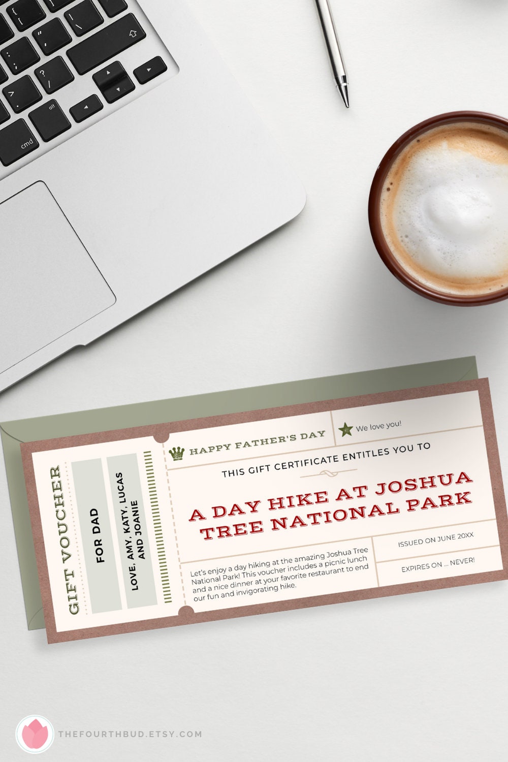 Fun Father's Day Gift Certificate Template / Editable Gift Voucher ...