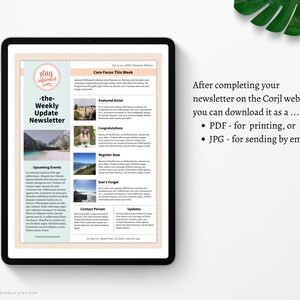 Beautiful, Fun Newsletter Template for Church, Organization, Family or ...
