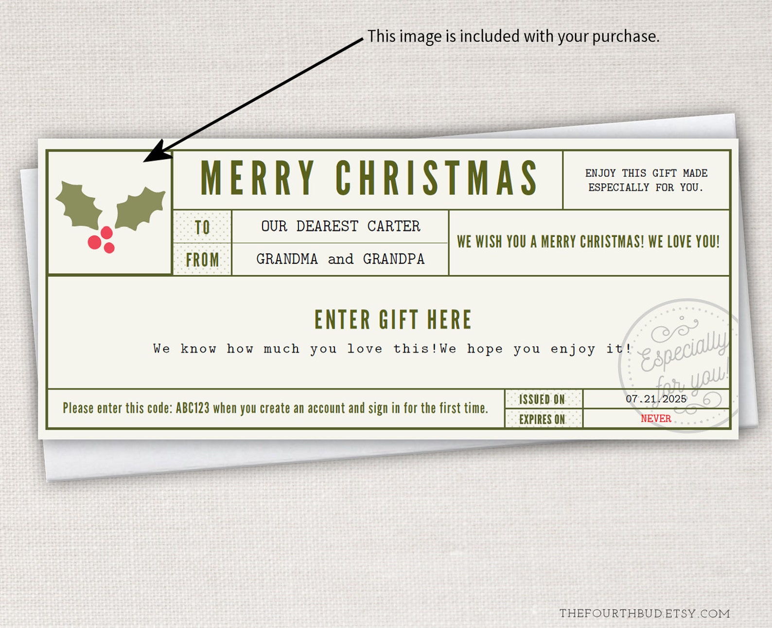 Birthday Gift Voucher / Gift Certificate Template in PDF / 4 X 9.25 ...