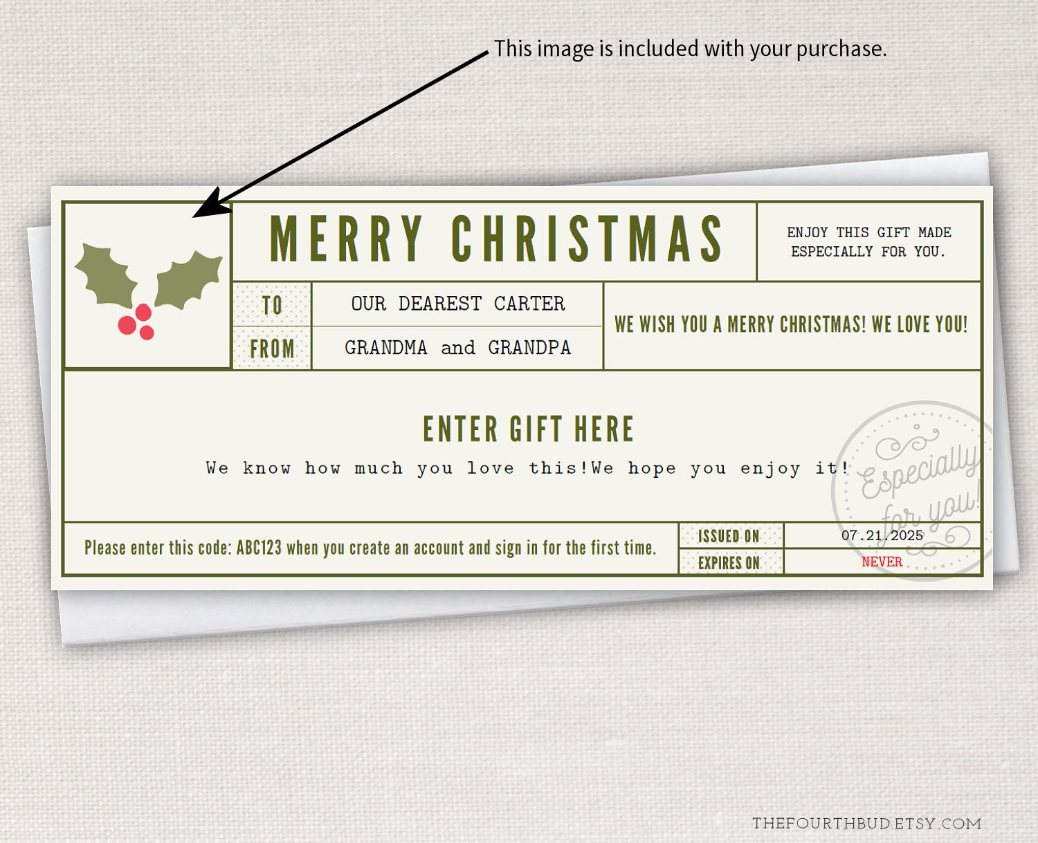 Birthday Gift Voucher / Gift Certificate Template in PDF / 4 X 9.25 ...