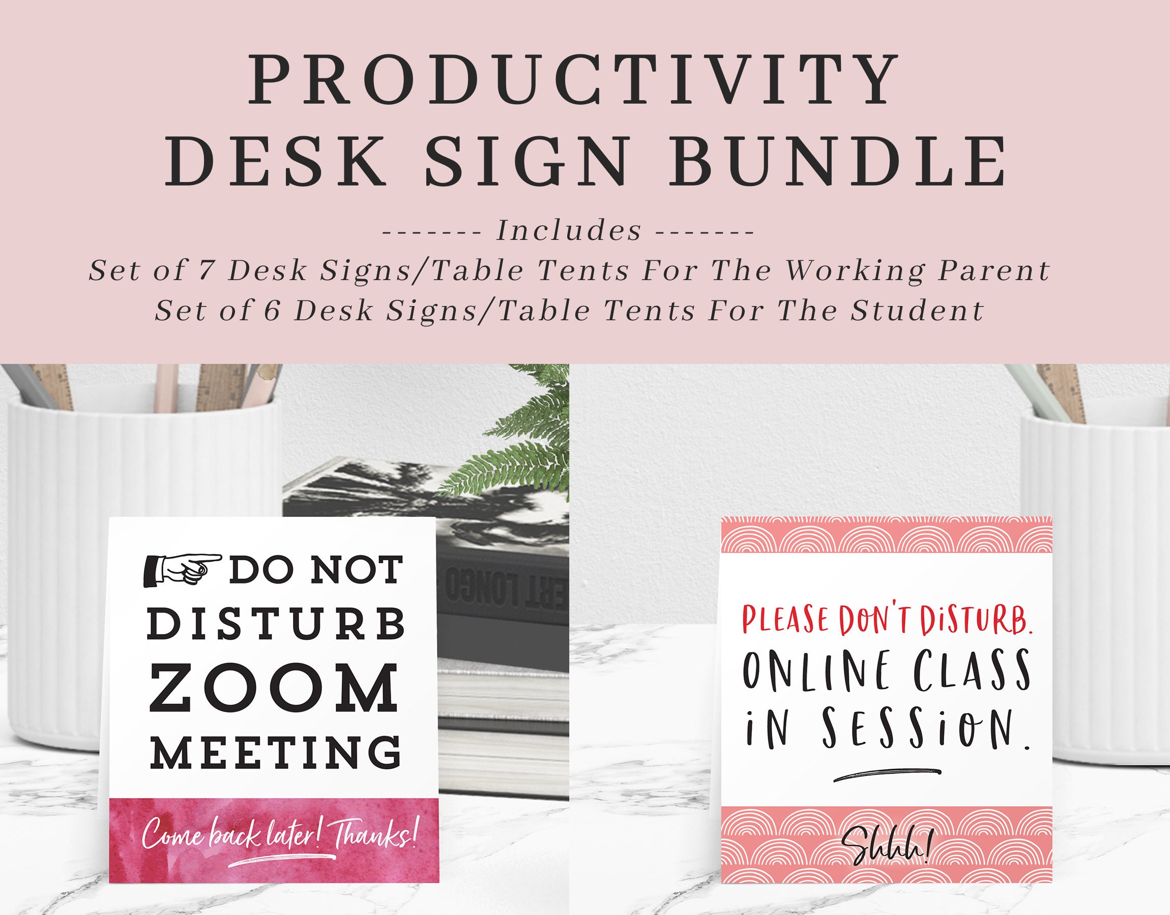 Do Not Disturb Desk Sign BUNDLE / Table Tents / Printable / Virtual ...