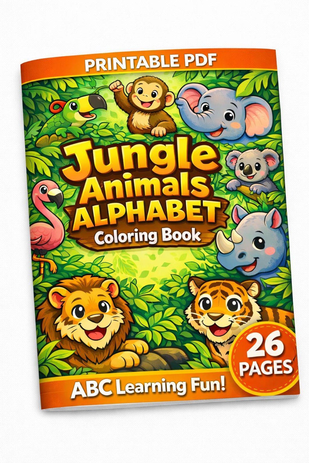 Jungle Animals Alphabet Coloring Book – ABC Printable PDF – 26 Animal ...