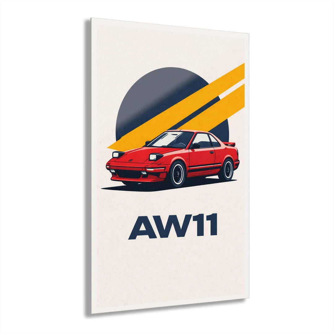 AW11 Midship Runabout Toyota MR2 MK1 Acrylic Print | Minimalist Bauhaus ...