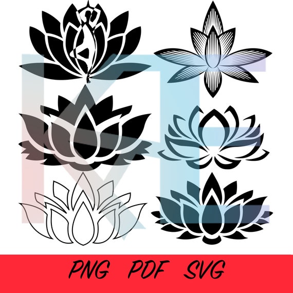 Lotus Flower SVG PNG JPG Bundle - Etsy