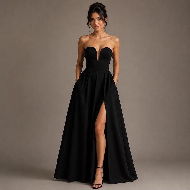 Black Gown Slit Corset - Etsy