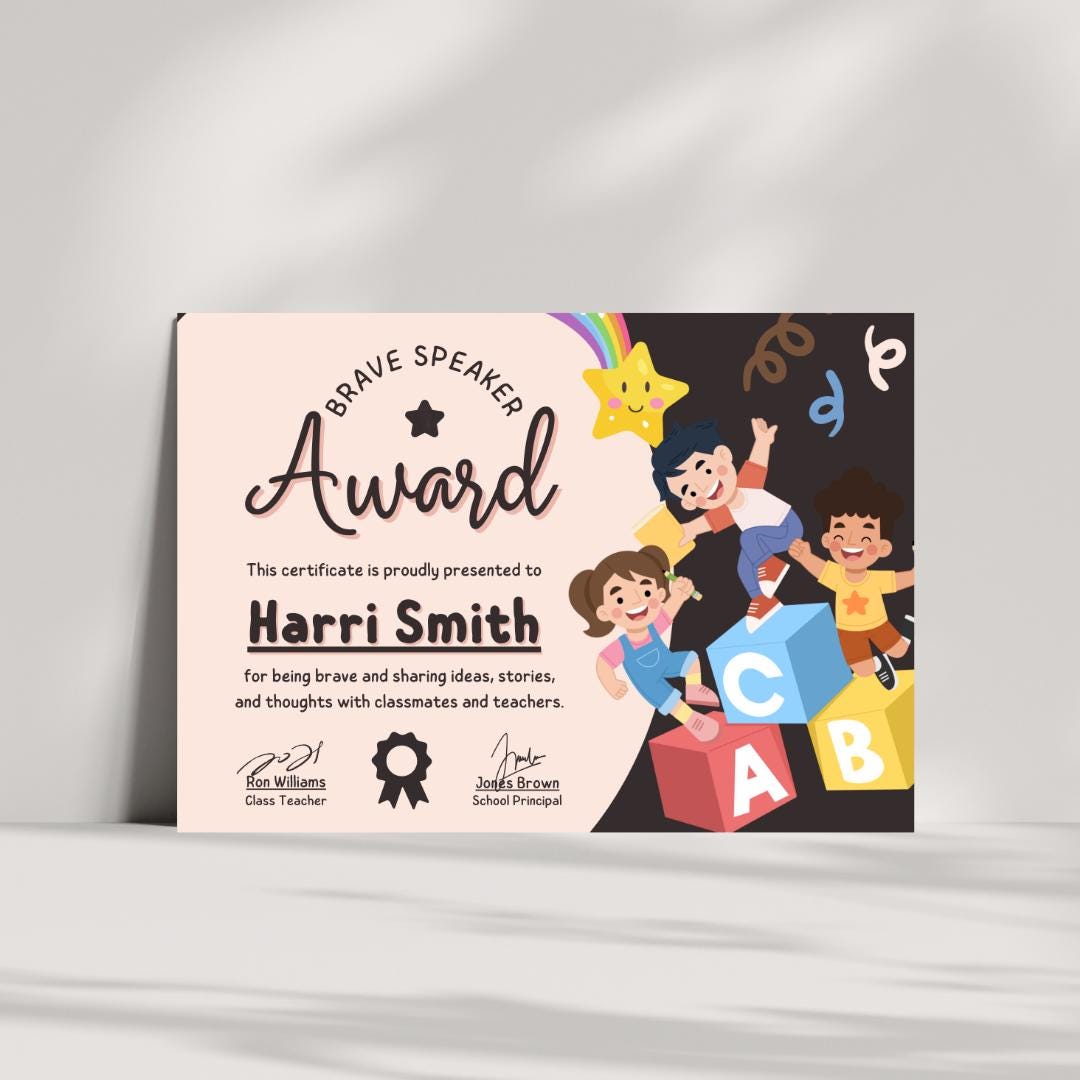 Brave Speaker Award Certificate Template, Editable Canva Certificate ...