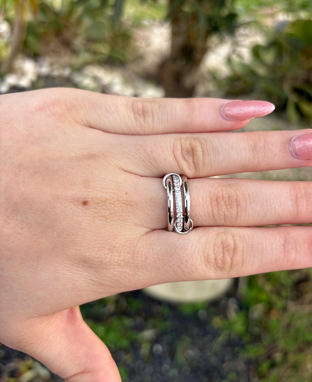 Silver 3-band Ring, Several Sizes Available: 52, 54 and 56 - Etsy