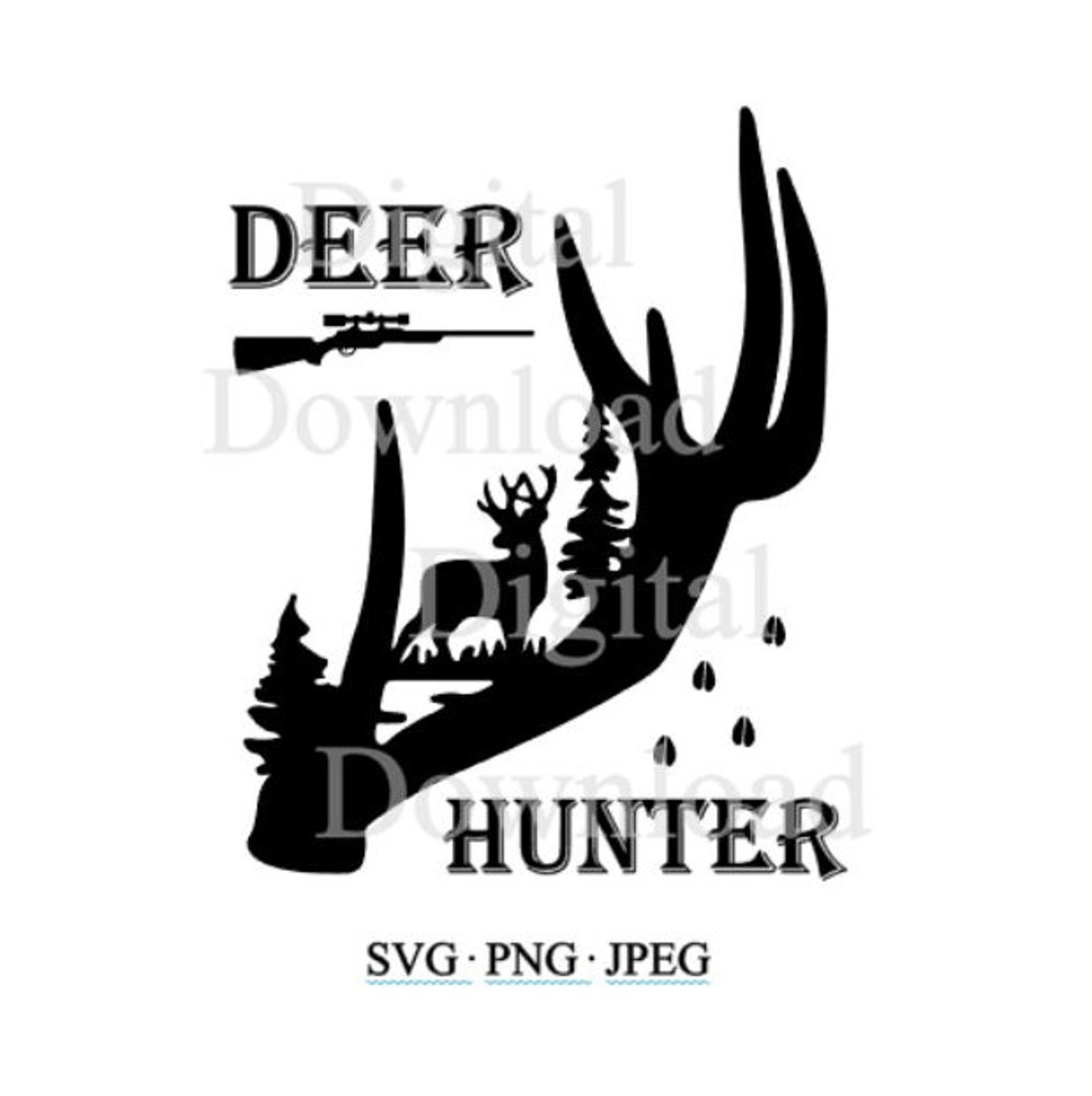 Deer Hunter SVG, Deer Hunter Cut File Cricut, Hunting Life PNG ...