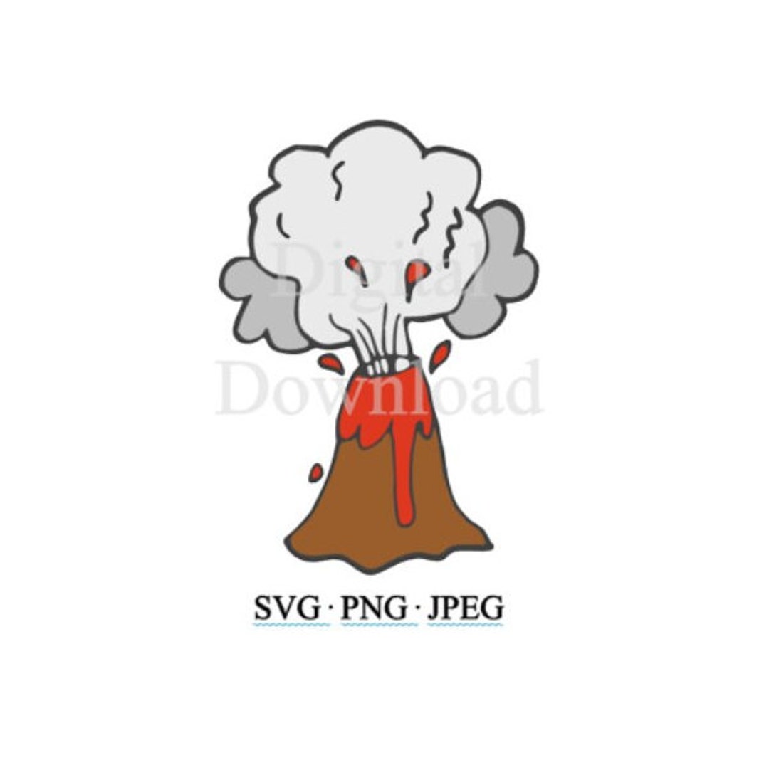 Volcano SVG, Volcano Cut File Silhouette, Volcano Lava Clip Art Cricut ...