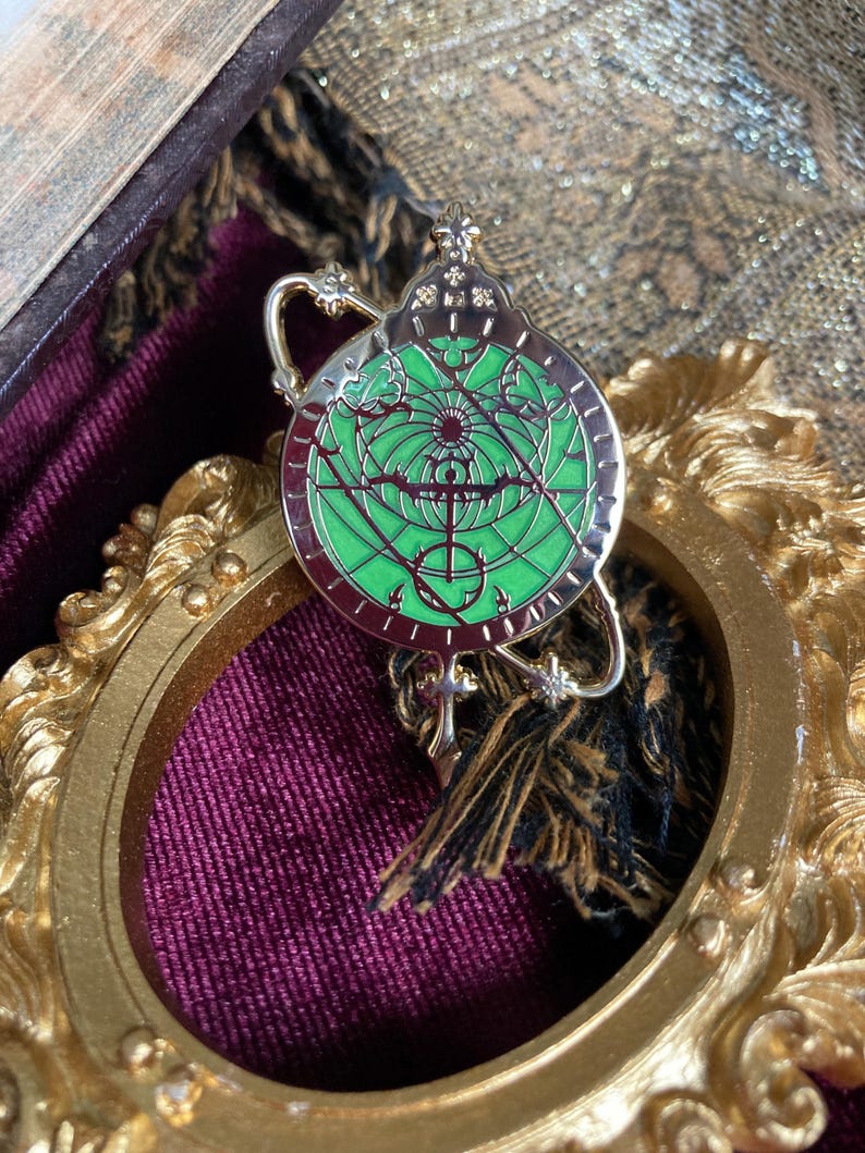 Alchemist’s Astrolabe in Green Enamel Pin From the Gothic Enamel Pin ...