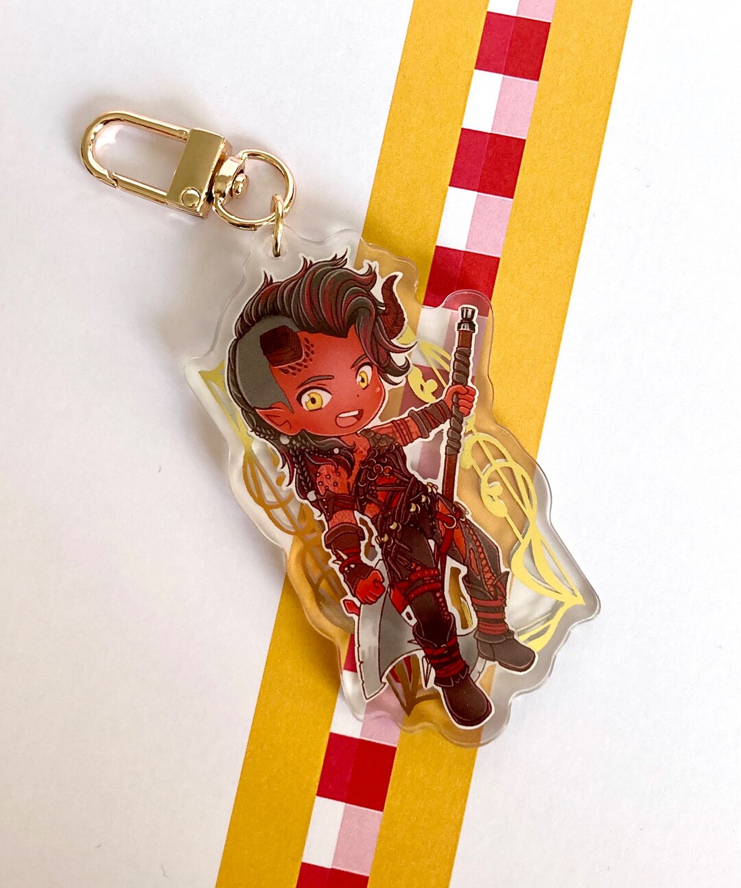 Gold Karlach Cliffgate Baldurs Gate Keychain Charm - Etsy