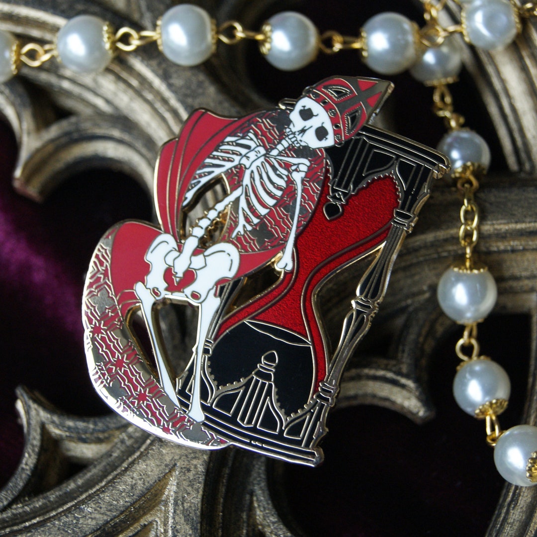 Memento Mori Skeleton Enamel Pin From The Gothic Enamel Pins Collection Etsy