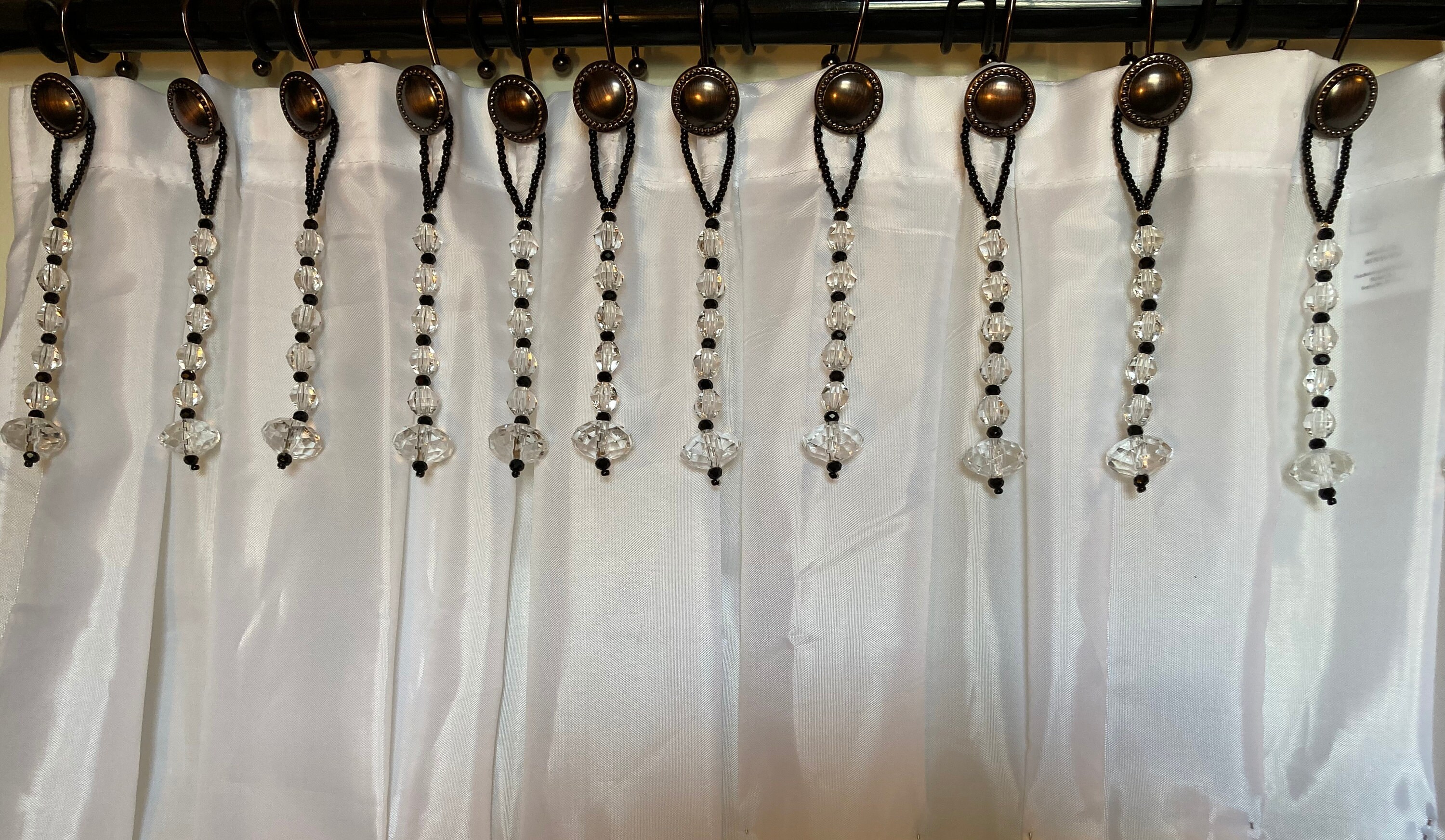 Beaded Shower Curtain Bling Hook Accessory Decorative Shower Curtain ...