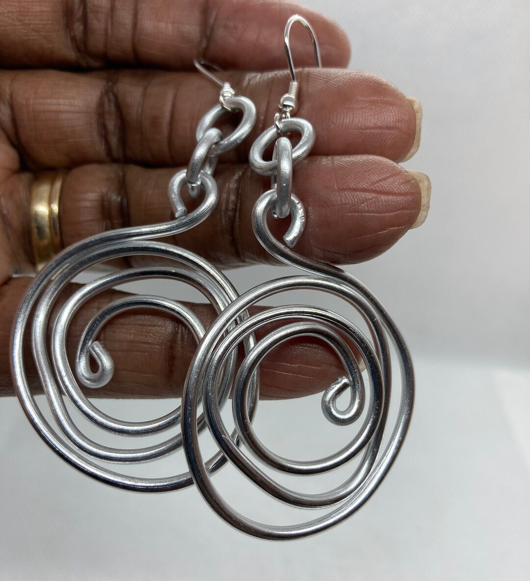 Afrocentric Handmade Hoops | Free Formed Aluminum Hoops | Silver ...