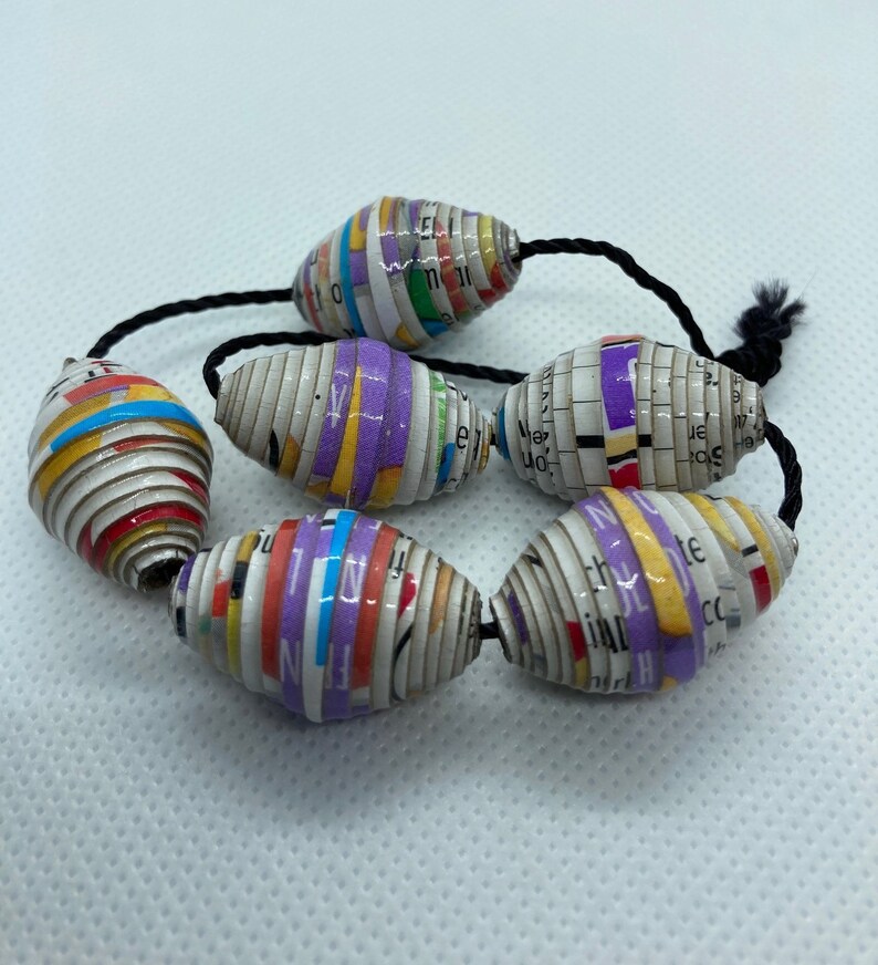 Focal Paper Beads Large Beads Handmade Loose Beads Jewelry Making DIY ...