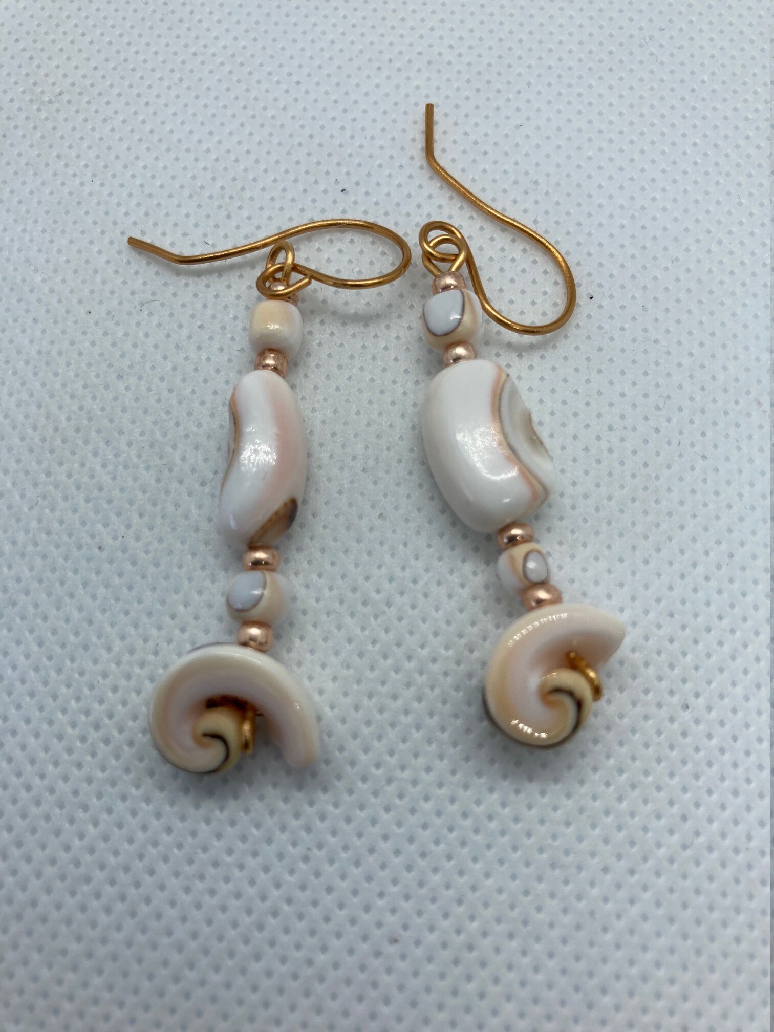 Seashell Jewelry Set Rose Gold Beads Beach Jewelry Glass - Etsy