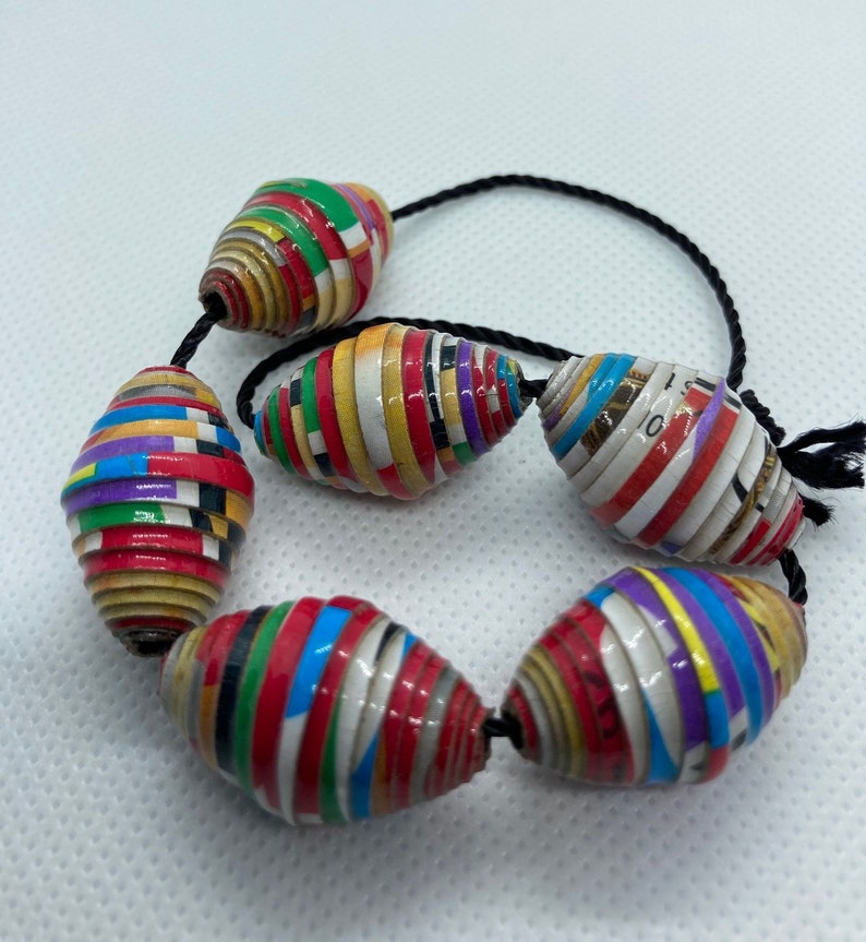 Focal Paper Beads Large Beads Handmade Loose Beads Jewelry Making DIY ...
