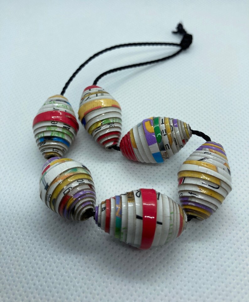 Focal Paper Beads Large Beads Handmade Loose Beads Jewelry Making DIY ...