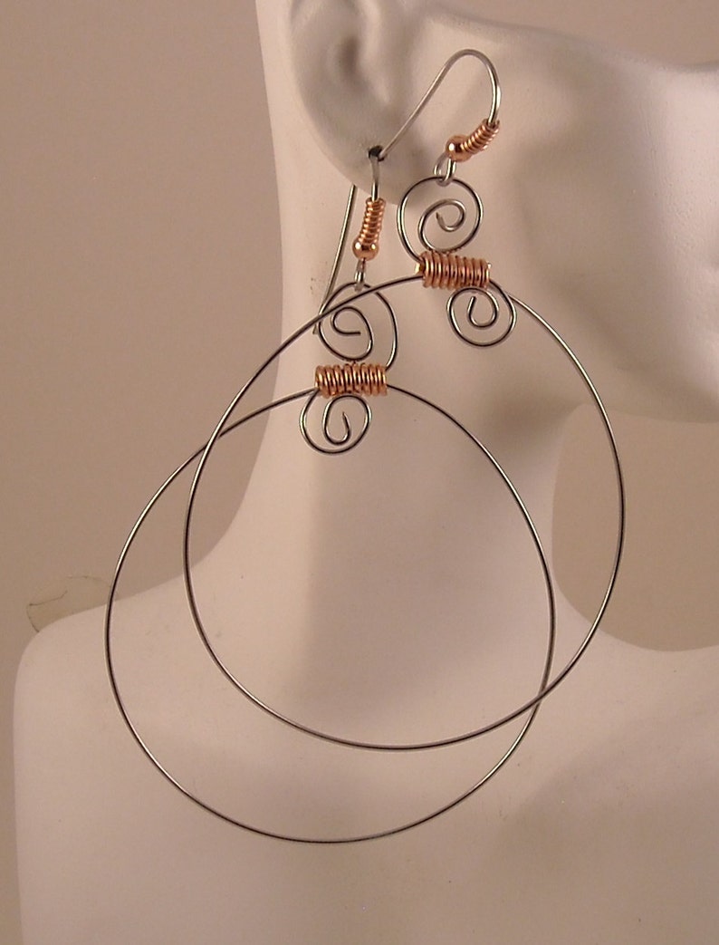 Large Free Formed Stainless Steel Hoops Natural Copper Coils - Etsy