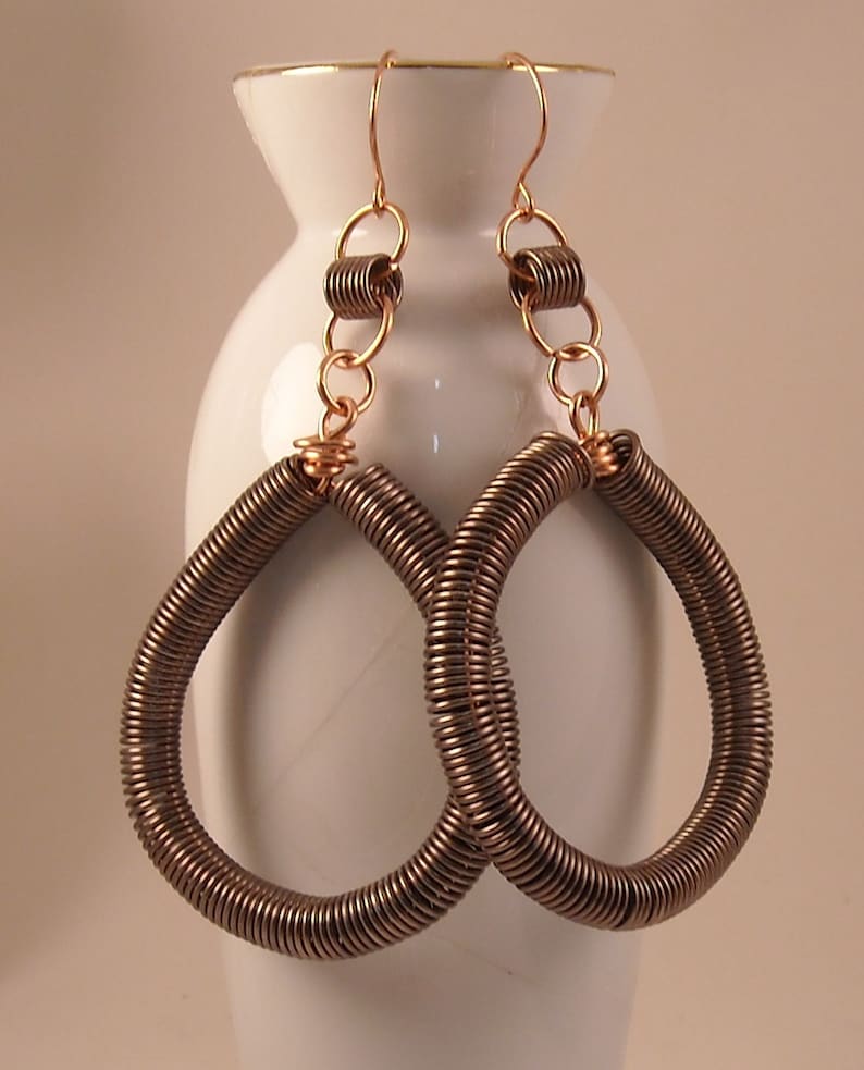 Handmade Wire Coils Hoops Antique Copper Natural Copper Handmade ...