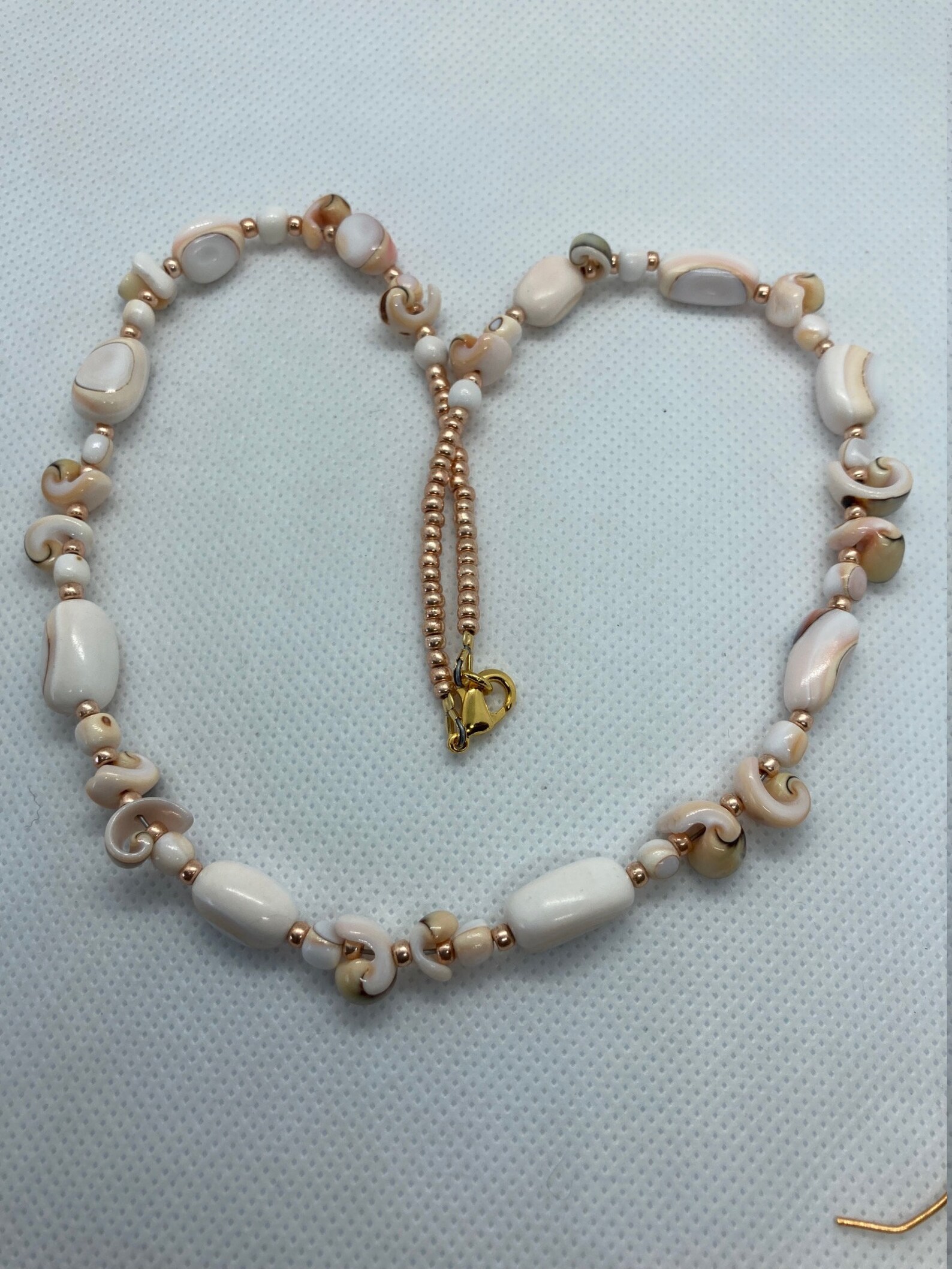 Seashell Jewelry Set Rose Gold Beads Beach Jewelry Glass - Etsy