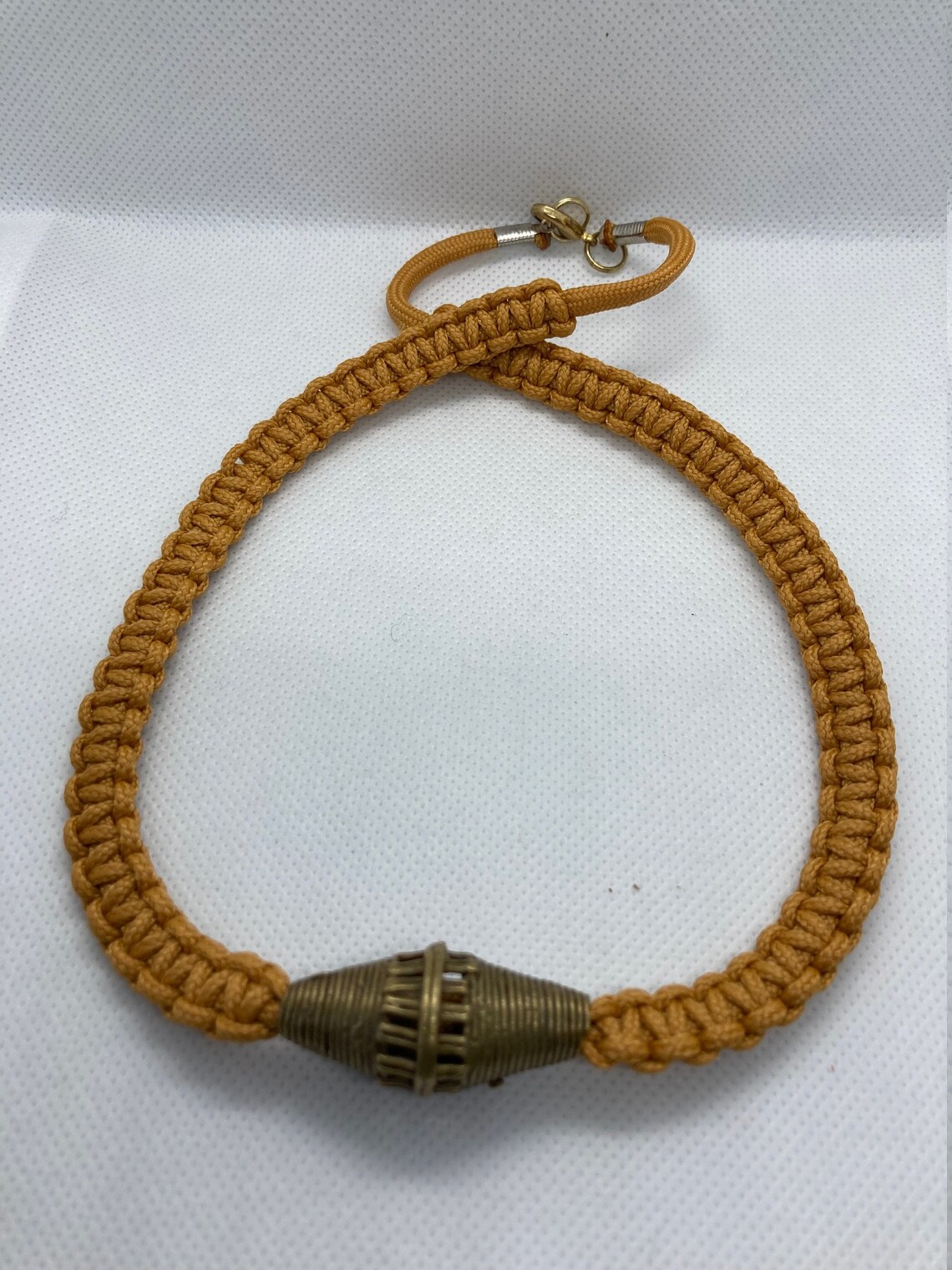 Black and Gold Paracord Necklaces | Macrame Necklace | Fabric Jewelry ...