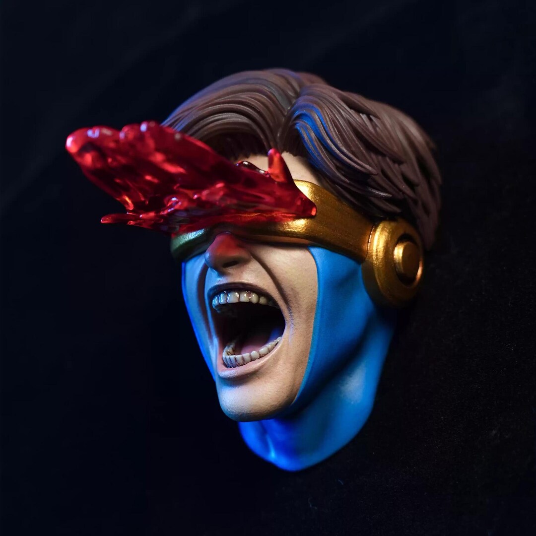 X-men Head Sculpture – Marvel Mutant Resin Decoration, Glowing Optical ...