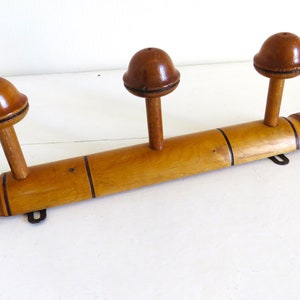 Vintage French Coat Rack, Vintage French Peg Rack, Faux Bamboo 3 Peg ...